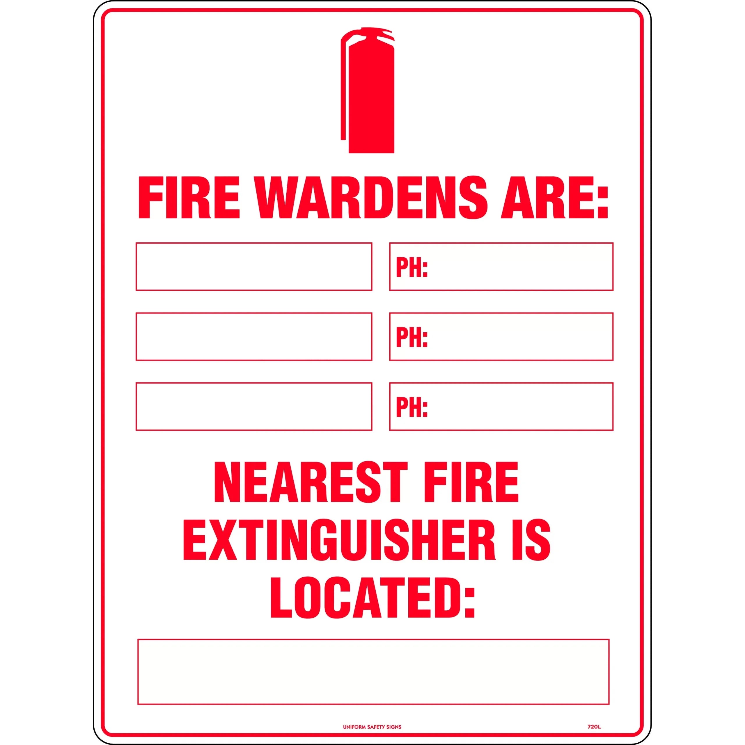 Uniform Safety Signs - 600x400mm - Metal - Fire Marshal () | Uniform ...