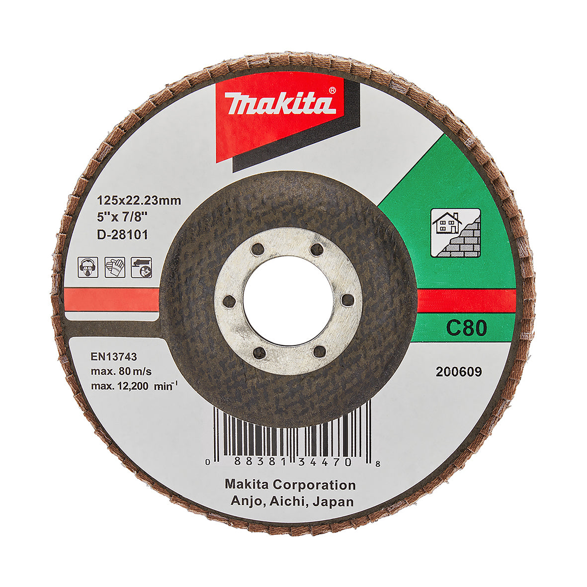 Makita - 125mm FLAP DISC 80# Grit - Silicon Carbide - F () | Makita ...