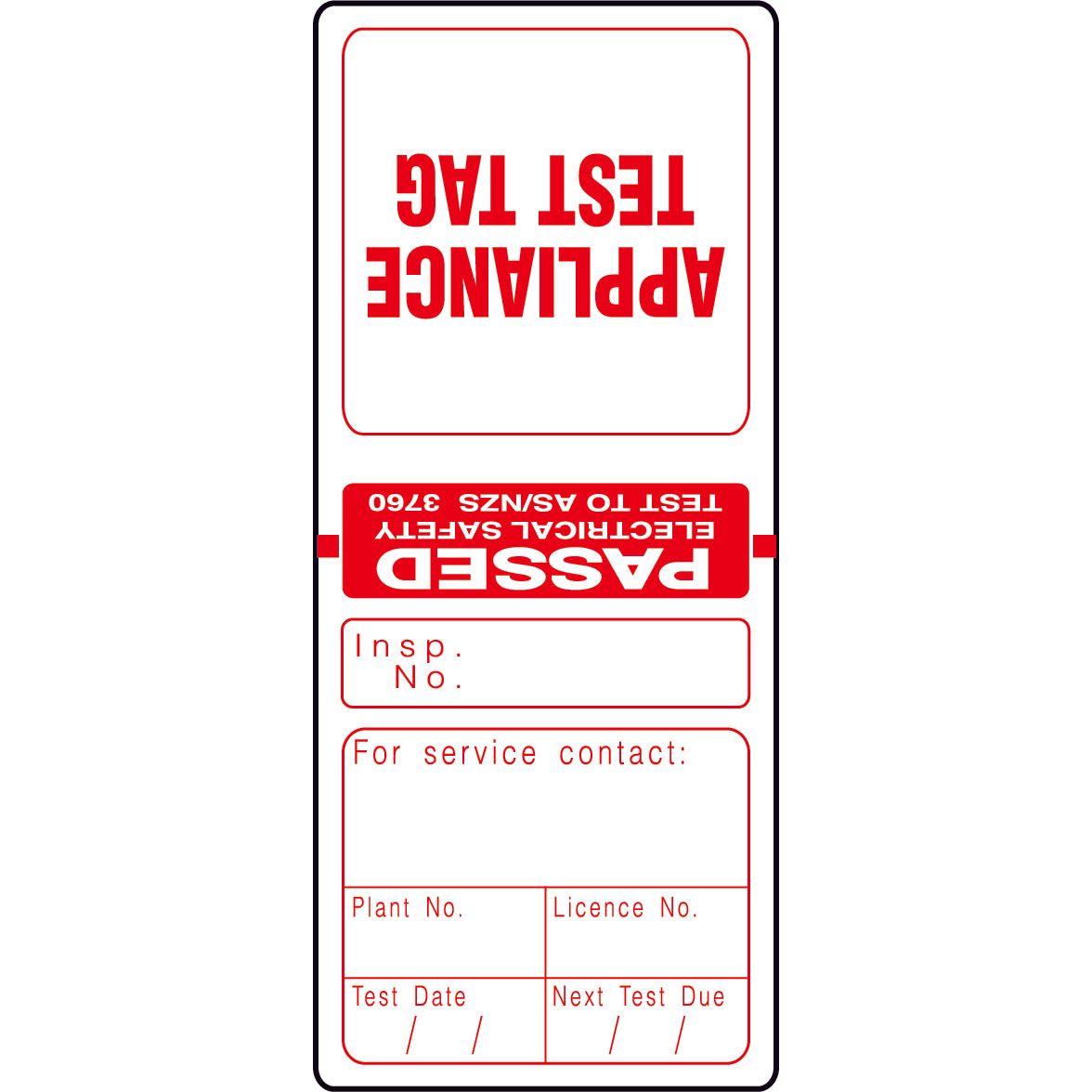 Uniform Safety Signs - Red Electrical Test Tags (Pkt 10 () | Uniform ...