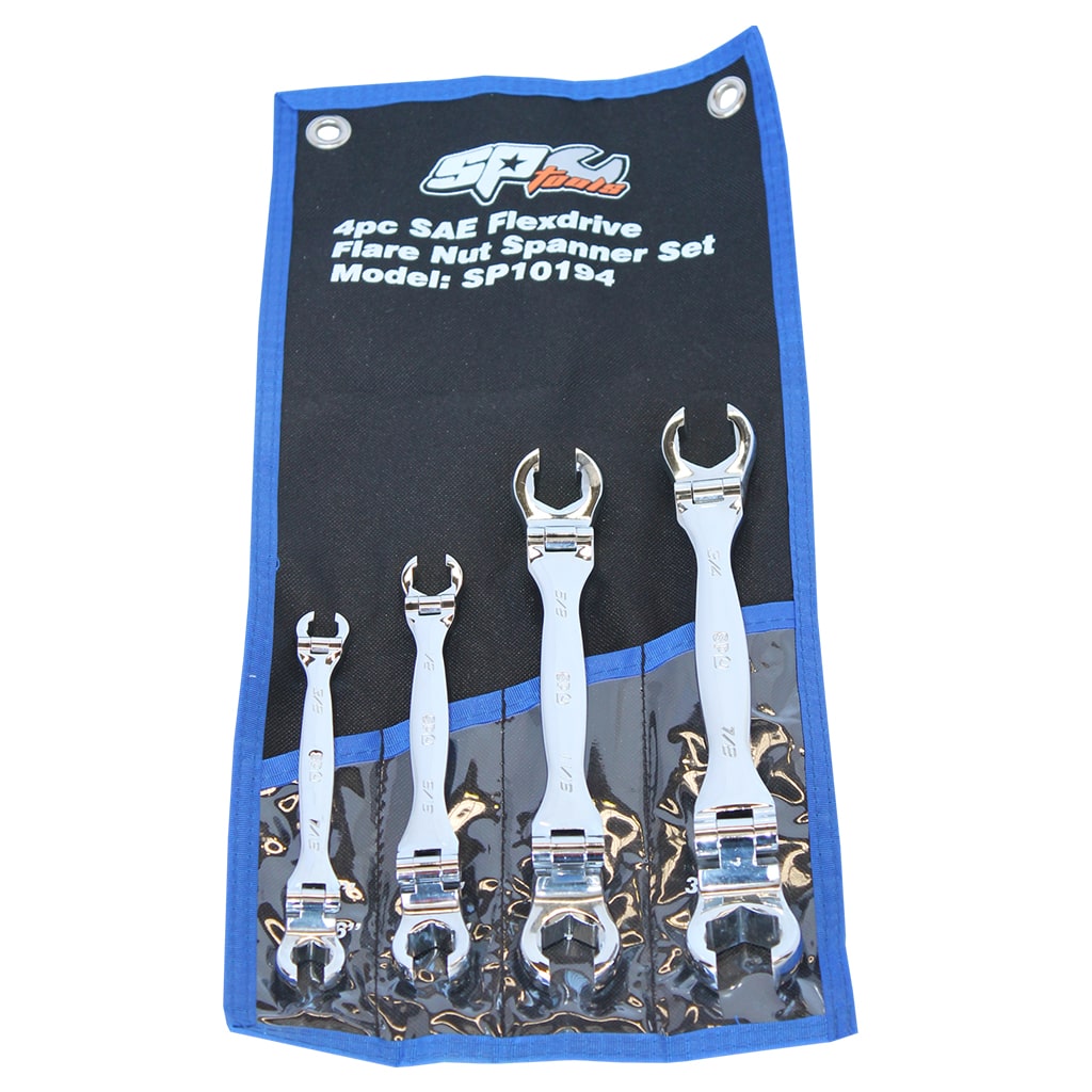 SP Tools - Spanner Set - Double Flare Nut Flex Head 4pc () | SP Tools ...