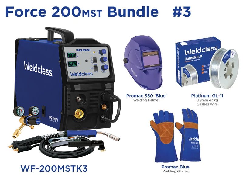 Weldclass - Welder MIG/Stick/TIG FORCE 200MST Bundle wi () | Weldclass ...